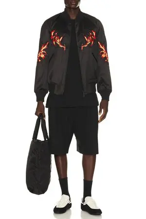 Y3 Embroidered Graphic Bomber Jacket