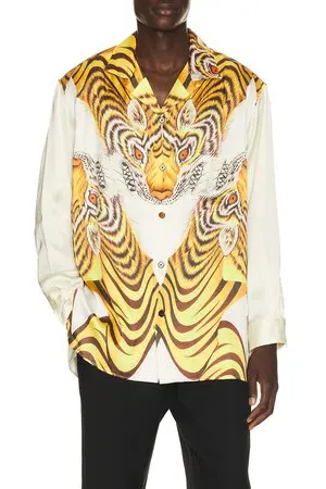 Y3 Tiger Print Satin Shirt - Multicolour