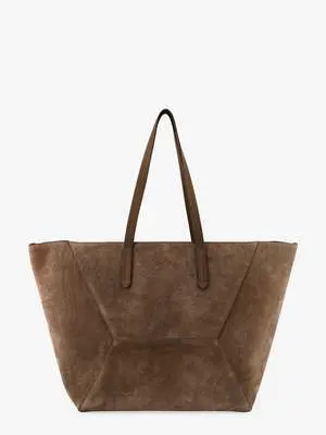 Brunello Cucinelli Bc Duo Suede Shoulder Bag With Engraved Logo