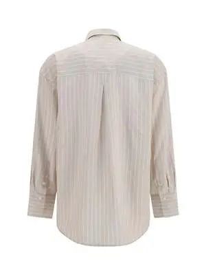 TOTEME Oversized Striped Shirt - Cream