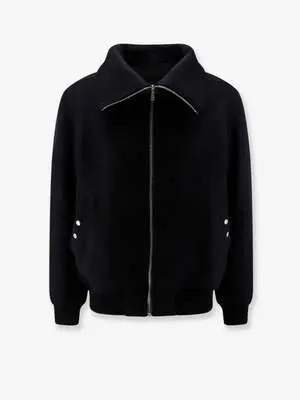 Rick Owens Virgin Wool Zip Up Jacket - Black