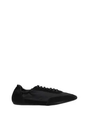 Prada Logoed Suede And Nylon Sneakers - Black