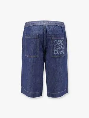 Loewe Cotton Bermuda Shorts With Anagram Logo On The Back