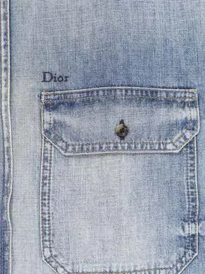 Dior Cotton Shirt Jacket With Embroidered Lettering Logo