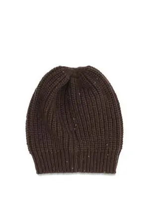 Brunello Cucinelli Ribbed Beanie With Sequins Multicolor