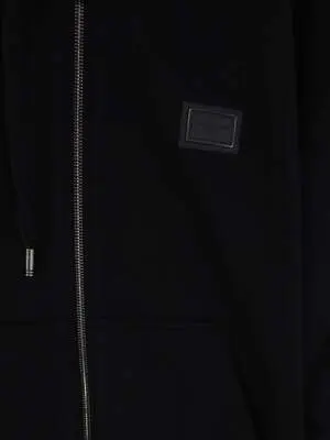 Dolce & Gabbana Cotton Zip-up Hoodie With Metal Logo Patch - Multicolor
