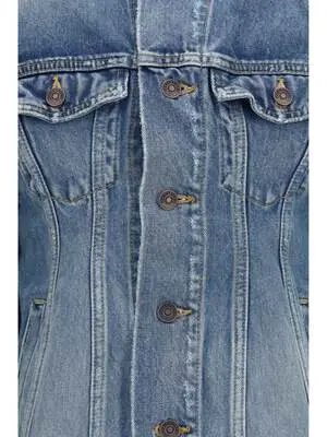 Balenciaga Hourglass Denim Jacket - Blue