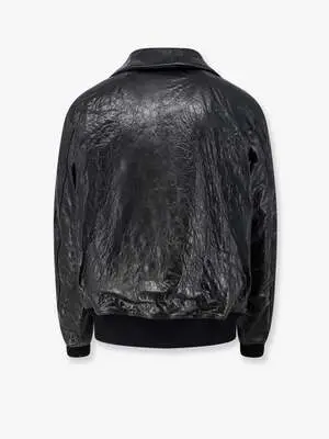 Rick Owens Leather Dracuflight Jacket - Black