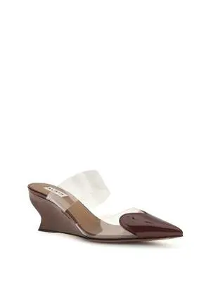 Alaïa Le Coeur Patent Leather Wedge Mules - Multicolor