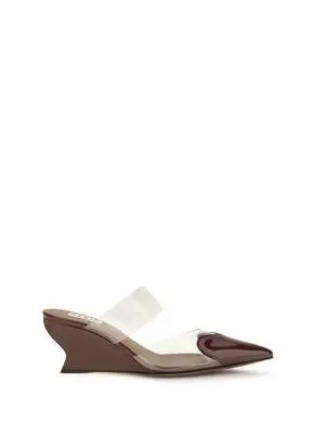 Alaïa Le Coeur Patent Leather Wedge Mules - Multicolor