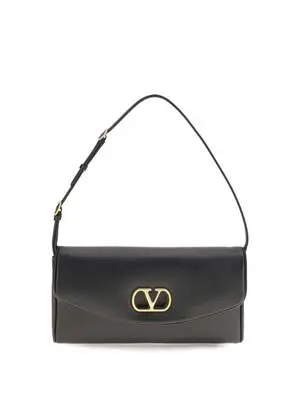 Valentino Garavani Devain Leather Shoulder Bag - Black