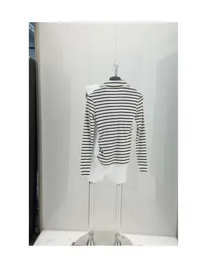 Celine Striped Long Sleeve Polo Shirt