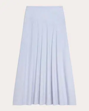 Theory Stripe Angled Yoke Circle Skirt