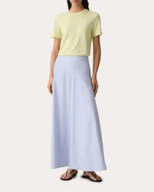 Theory Stripe Angled Yoke Circle Skirt
