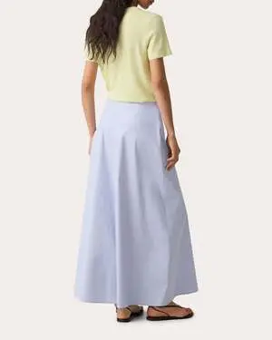Theory Stripe Angled Yoke Circle Skirt