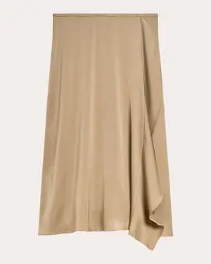 Theory Satin Draped Sarong Skirt - Brown