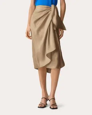 Theory Satin Draped Sarong Skirt