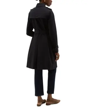 HOBBS LONDON Double Breasted Trench Coat - Navy