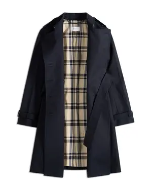 HOBBS LONDON Double Breasted Trench Coat - Navy