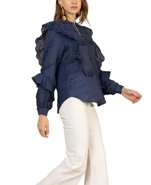 Hale Bob Eulalia Linen Top