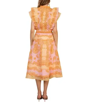 Hale Bob Winslow Linen Organza Skirt - Pink