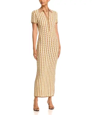 Ronny Kobo Quinlan Striped Knit Maxi Dress