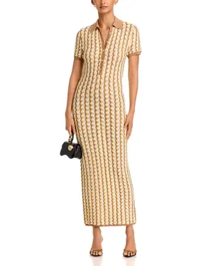 Ronny Kobo Quinlan Striped Knit Maxi Dress
