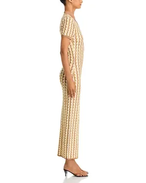 Ronny Kobo Quinlan Striped Knit Maxi Dress
