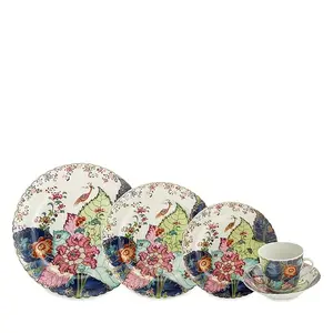 MOTTAHEDEH Tobacco Leaf 5 Piece Place Setting - Multi