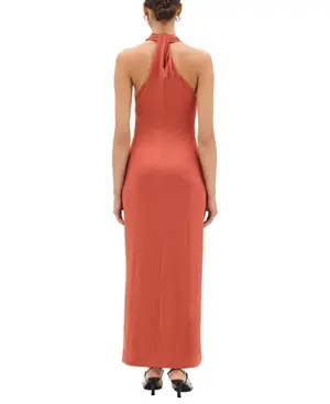 Another Tomorrow Gathered Halter Dress