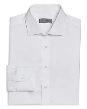 Canali Micro Chevron Dress Shirt