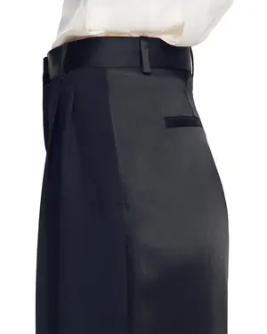 Sandro Mixed Media Satin Pants