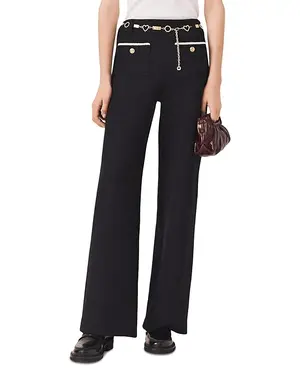 Maje Lurex Tweed High Rise Pants