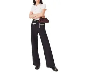 Maje Lurex Tweed High Rise Pants