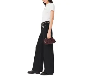 Maje Lurex Tweed High Rise Pants