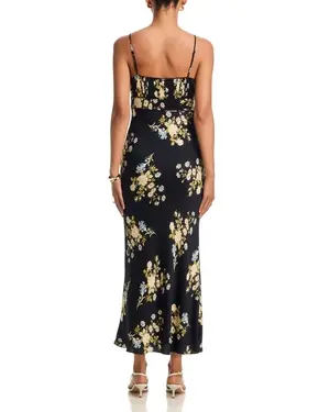 Veronica Beard Kieren Floral Print Silk Blend Midi Dress