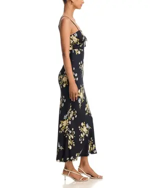 Veronica Beard Kieren Floral Print Silk Blend Midi Dress
