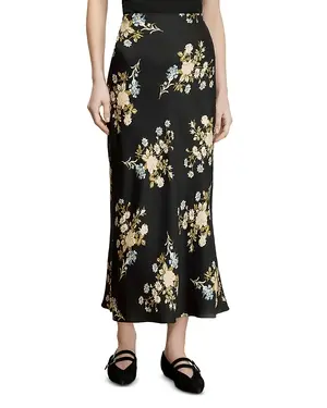 Veronica Beard Clover Slip Skirt - Black Multi