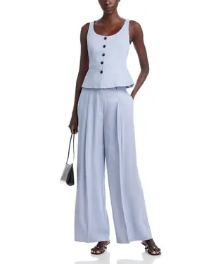 Theory Wide Leg Pleated Trousers
