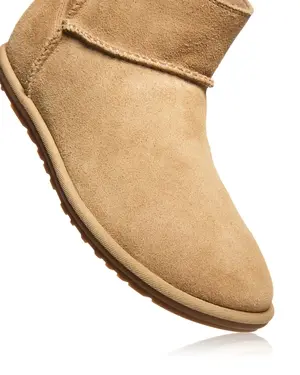 UGG Classic Mini Leather Deconstructed Booties - Sand