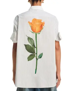Acne Studios Yellow Rose Striped Cotton Shirt