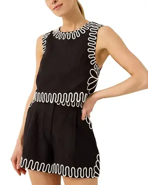 MARIE OLIVER Blanche Soutache Trim Shorts