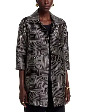 Caroline Rose Geometric Print Jacket