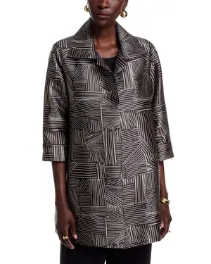 Caroline Rose Geometric Print Jacket