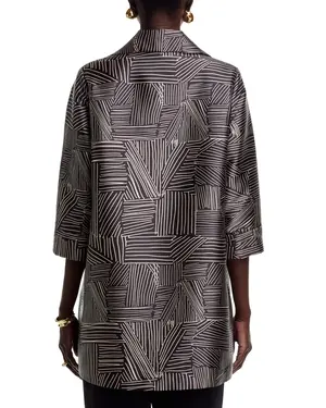 Caroline Rose Geometric Print Jacket
