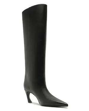 Schutz Lexi Leather Mid Boots - Black