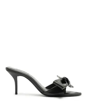 Schutz Elodie Leather Bow Sandals - Black