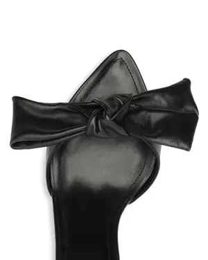 Schutz Elodie Leather Bow Sandals - Black