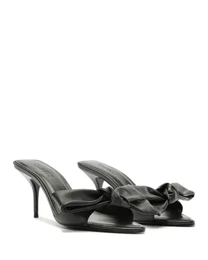 Schutz Elodie Leather Bow Sandals - Black