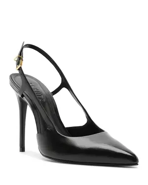 Schutz Boris Leather Slingback Pumps - Black